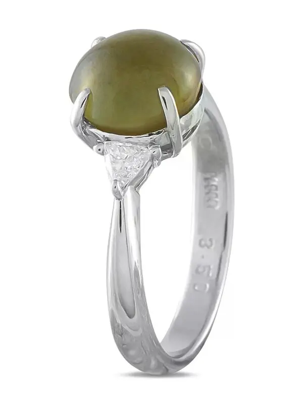 LB EXCLUSIVE Cat's Eye And Diamond Platinum Ring