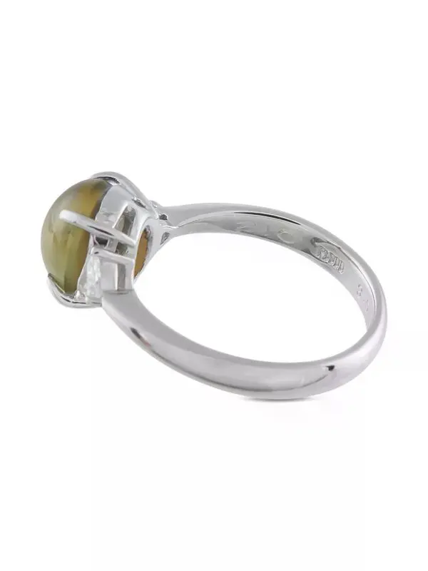 LB EXCLUSIVE Cat's Eye And Diamond Platinum Ring