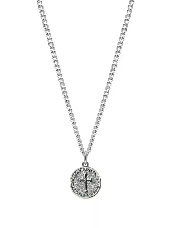 NIALAYA JEWELRY Sacred Shield Medallion Necklace - Silver