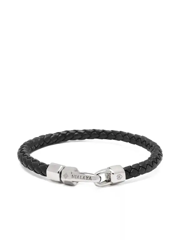 NIALAYA JEWELRY Braided Leather Bracelet - Black