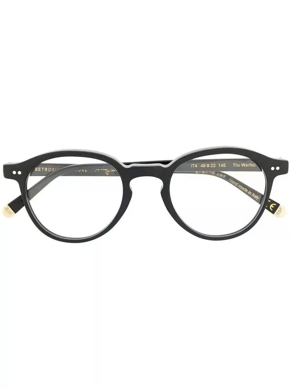 RETROSUPERFUTURE Round Frame Eyeglasses - Black