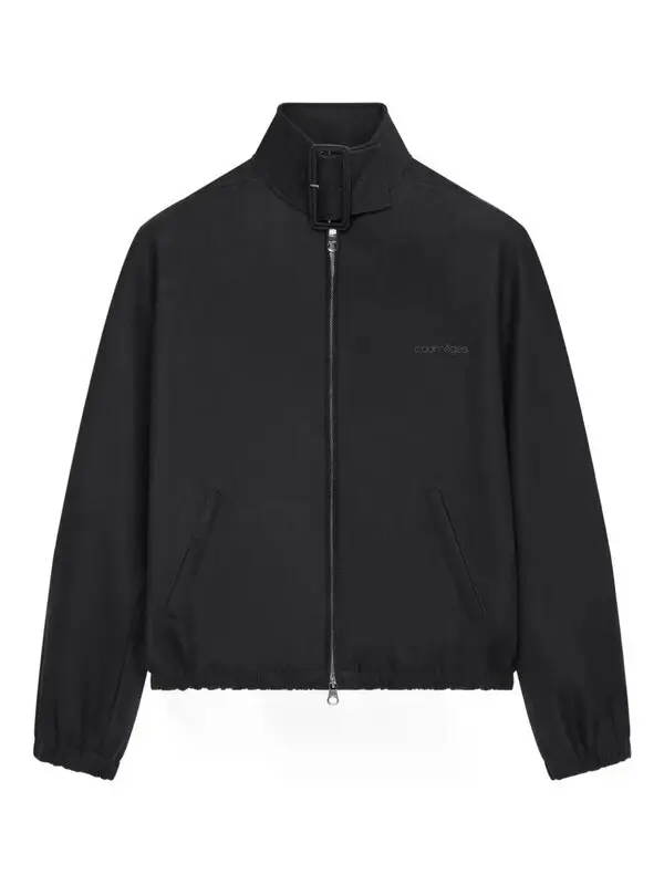 COURREGES Zipped Buckle-neck Bomber Jacket - Black