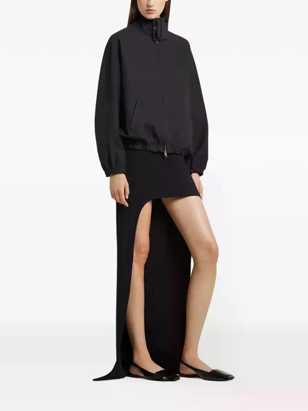 COURREGES Zipped Buckle-neck Bomber Jacket - Black
