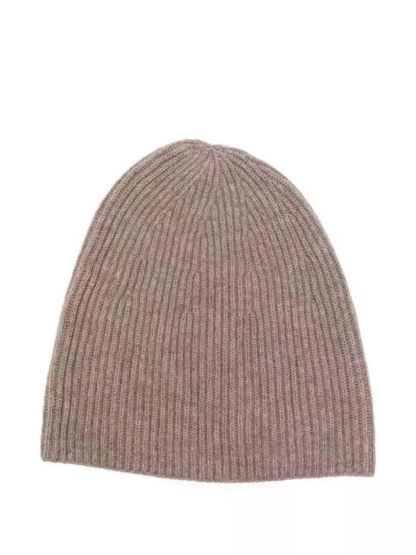LOOP CASHMERE Ribbed Knit Beanie - Neutrals