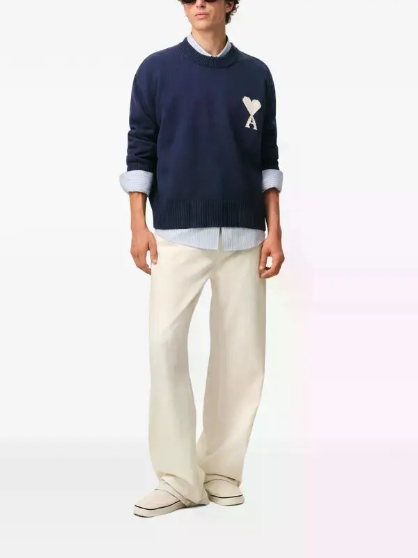 Ami De Coeur Crew Neck Sweater - Blue