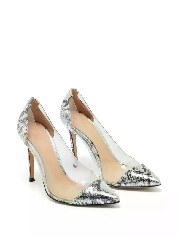 GIANVITO ROSSI Snakeskin-embossed Pointed-toe Pumps