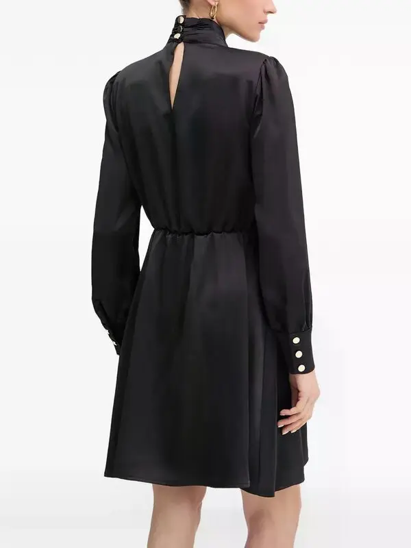 FRACOMINA Flower-embellished Mini Dress - Black