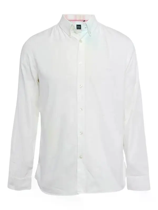 BOSS Cotton Button Shirt - White