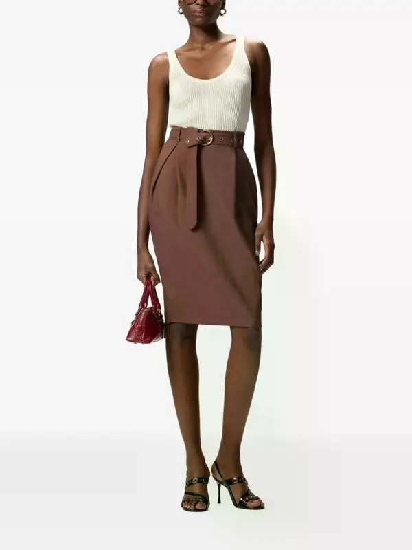 Pinko Belted Skirt - Brown