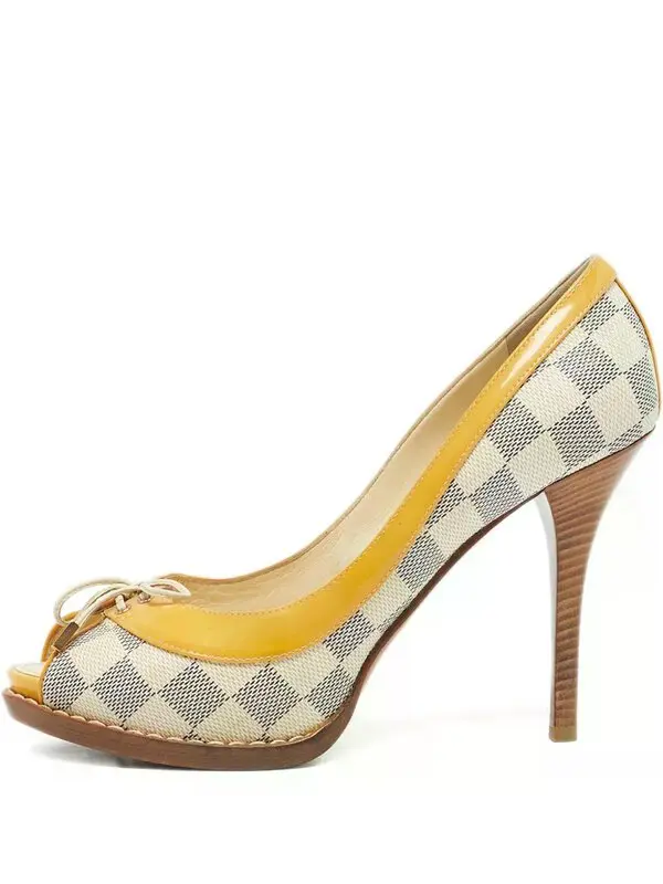 LOUIS VUITTON Lace-up Peep-toe Heeled Pumps - Neutrals