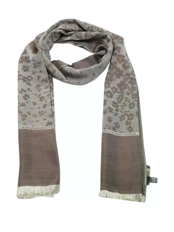Gianfranco Ferre Jacquard Floral Scarf