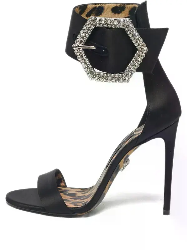 Philipp Plein Crystal-embellished Buckle Sandals - Black