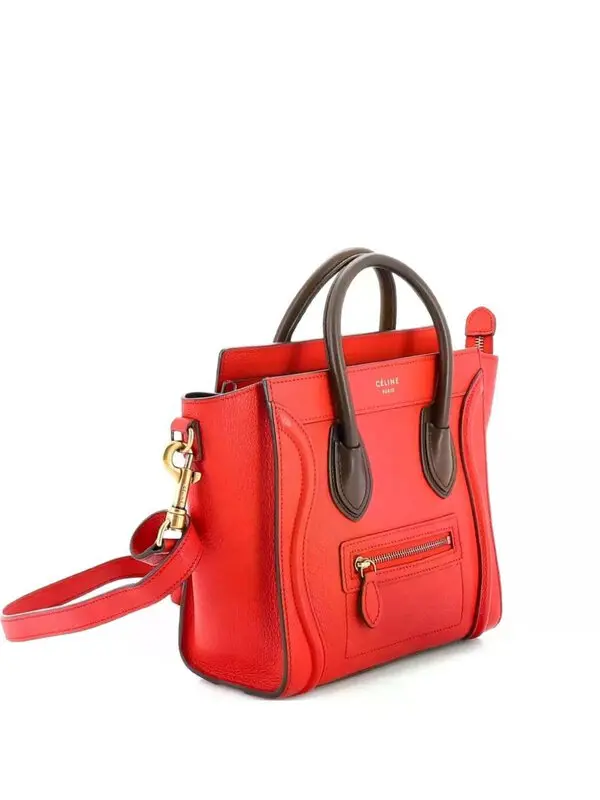 Celine Bicolor Luggage Nano Crossbody Bag Grainy Leather