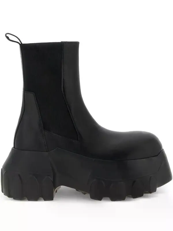 Rick Owens Elastic-detail Leather Ankle Boots - Black