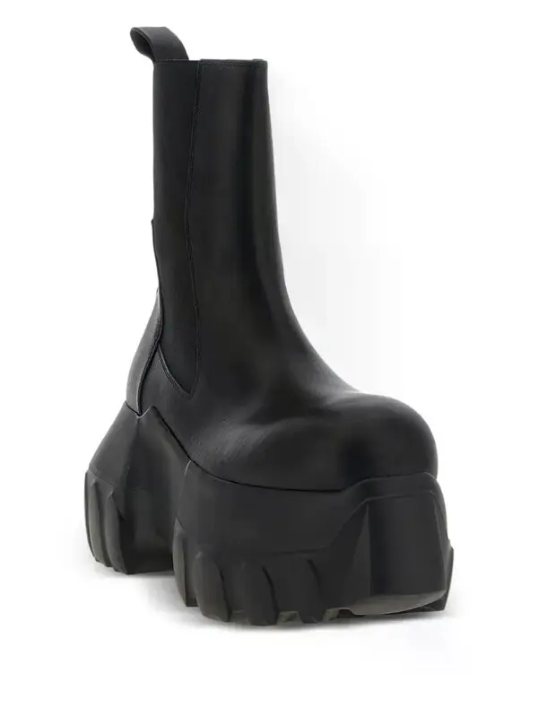 Rick Owens Elastic-detail Leather Ankle Boots - Black