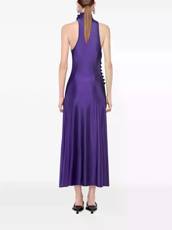 Rabanne Draped Snap-fastening Midi Dress - Purple