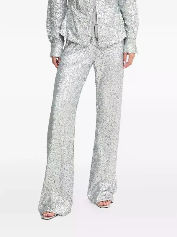 Stine Goya Sequin-embellished Wide-leg Trousers