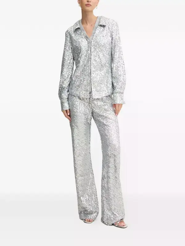 Stine Goya Sequin-embellished Wide-leg Trousers