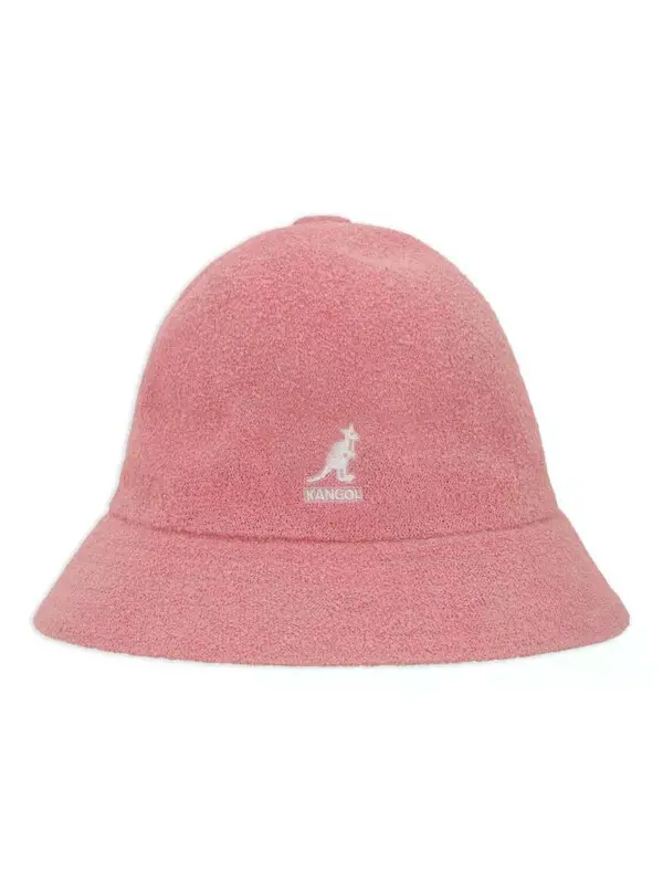 KANGOL Logo Patch Bucket Hat - Pink