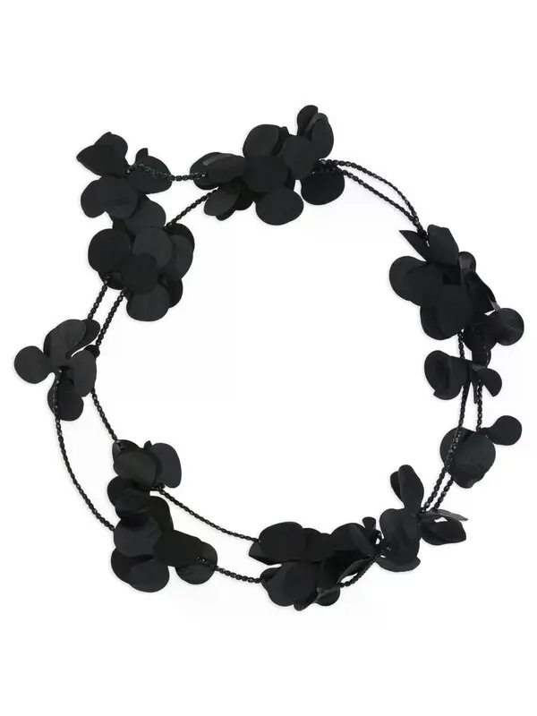 MARIA CALDERARA Beaded Floral Necklace - Black
