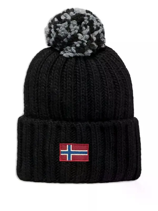 NAPAPIJRI Ribbed Knit Beanie - Black