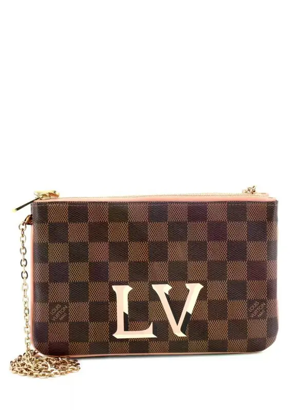 LOUIS VUITTON Damier Azur Double Zip Pochette