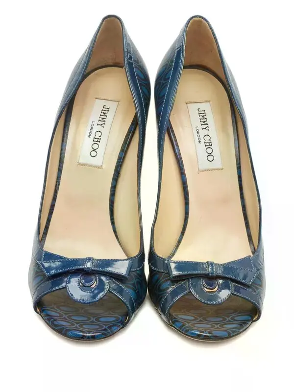 JIMMY CHOO Peep-toe Pumps With Bow Detailing