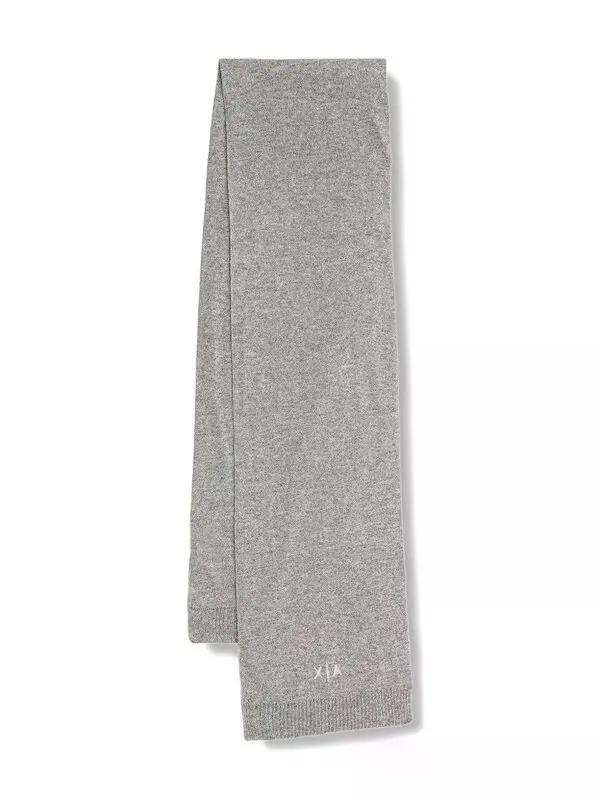 Armani Exchange Logo-embroidered Scarf - Grey