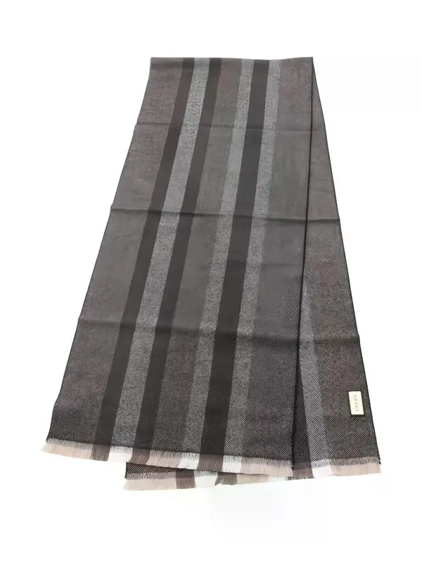 Gucci Striped-pattern Wool Scarf - Grey