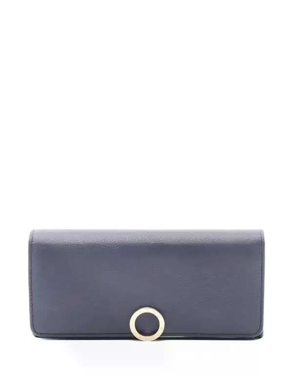 BVLGARI 2020s Large Bi-fold Leather Wallet - Blue