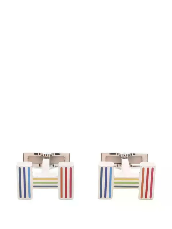Hermès Rainbow-detail Cufflinks - Silver
