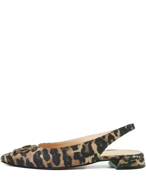 Roberto Cavalli Leopard-print Slingback Pumps