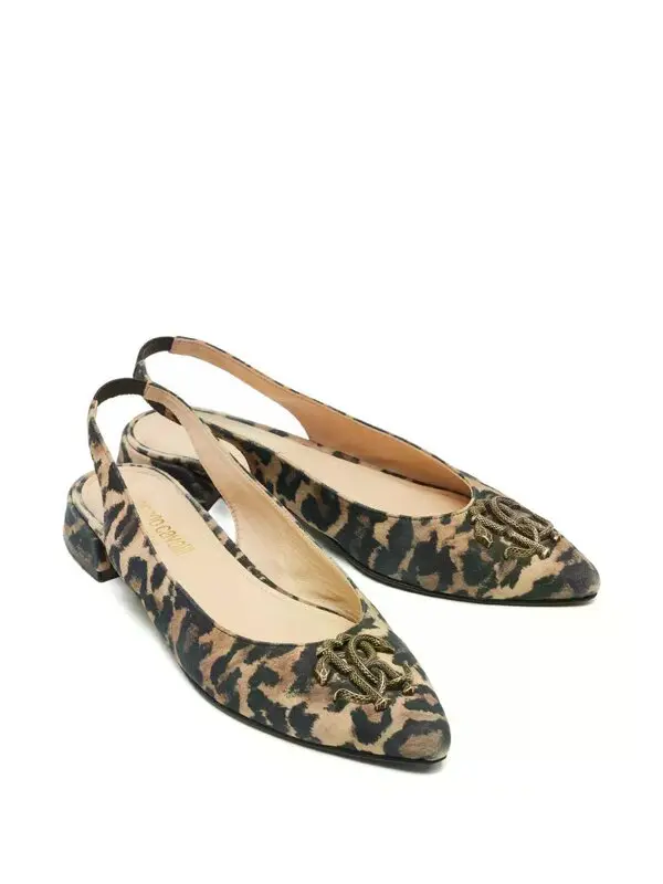 Roberto Cavalli Leopard-print Slingback Pumps
