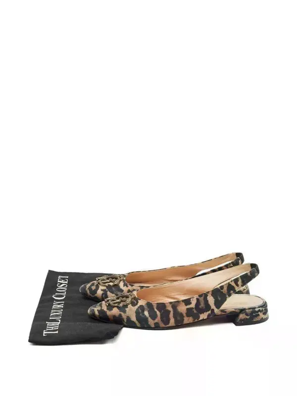 Roberto Cavalli Leopard-print Slingback Pumps