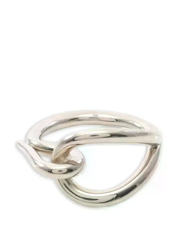 Hermès 2010s Jumbo Scarf Ring - Silver