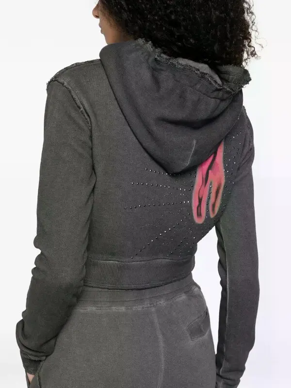 DIESEL® Hoodie With Rhinestone Embellishment