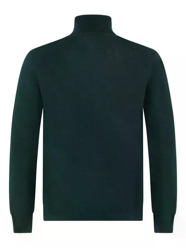 FRANZESE COLLECTION Ribbed Turtleneck Sweater - Green
