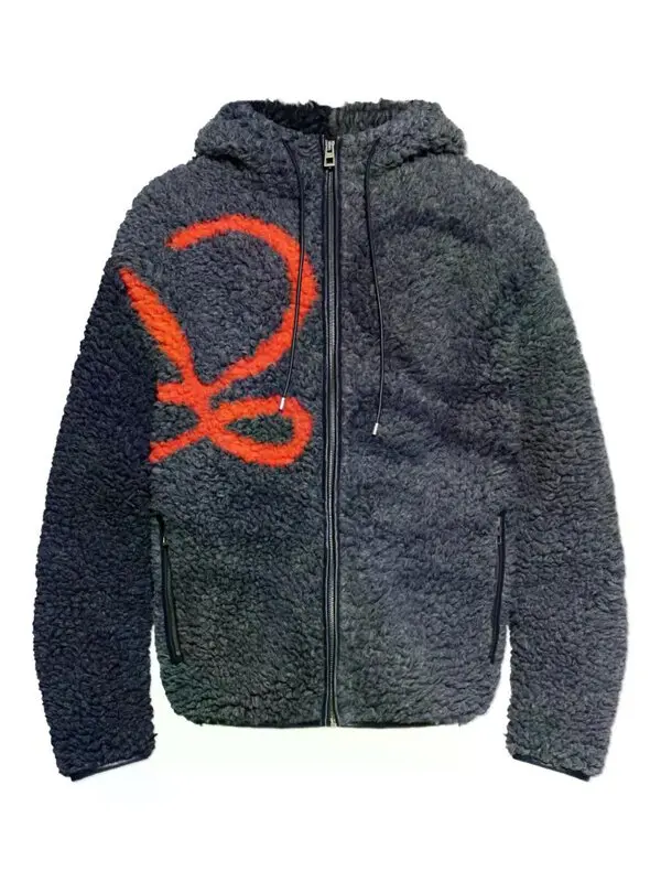 Loewe Hooded Zip-up Jacket - Grey