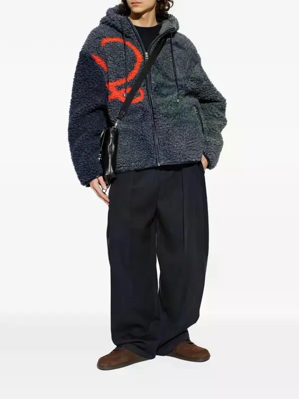 Loewe Hooded Zip-up Jacket - Grey