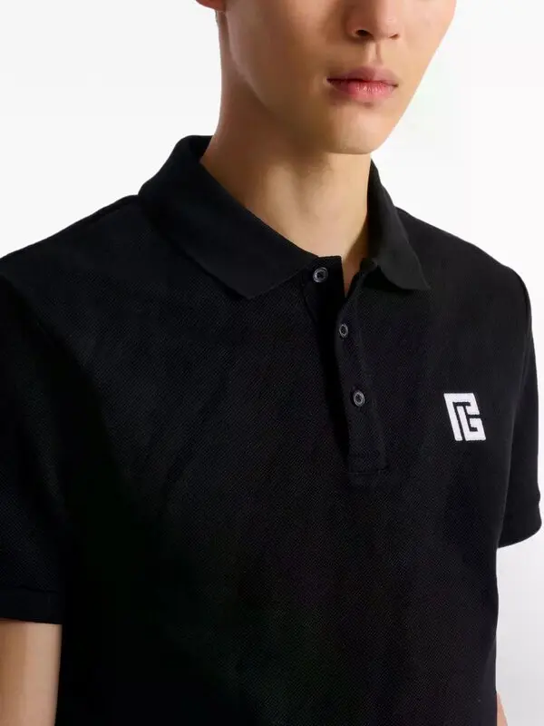 Balmain Logo-embroidered Polo Shirt