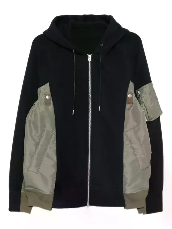 Sacai Drawstring Hood Bomber Jacket - Blue