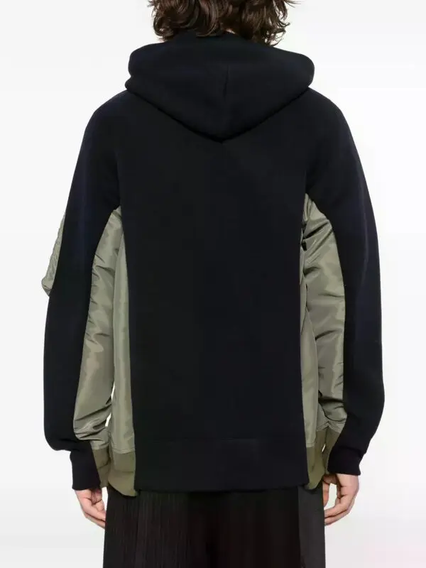 Sacai Drawstring Hood Bomber Jacket - Blue