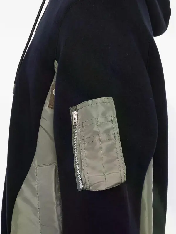 Sacai Drawstring Hood Bomber Jacket - Blue