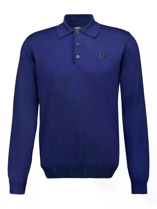 Fendi Long-sleeve Polo Shirt - Blue