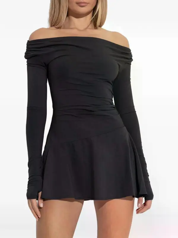Bond Eye Nixi Long-sleeve Ruched Beachwear - Black