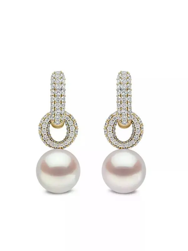 Yoko London Diamond And Pearl Earrings - Gold
