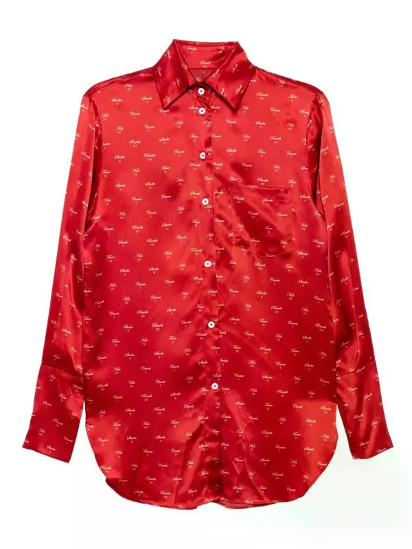 Kiki De Montparnasse Kiss-printed Pajama Shirt - Red