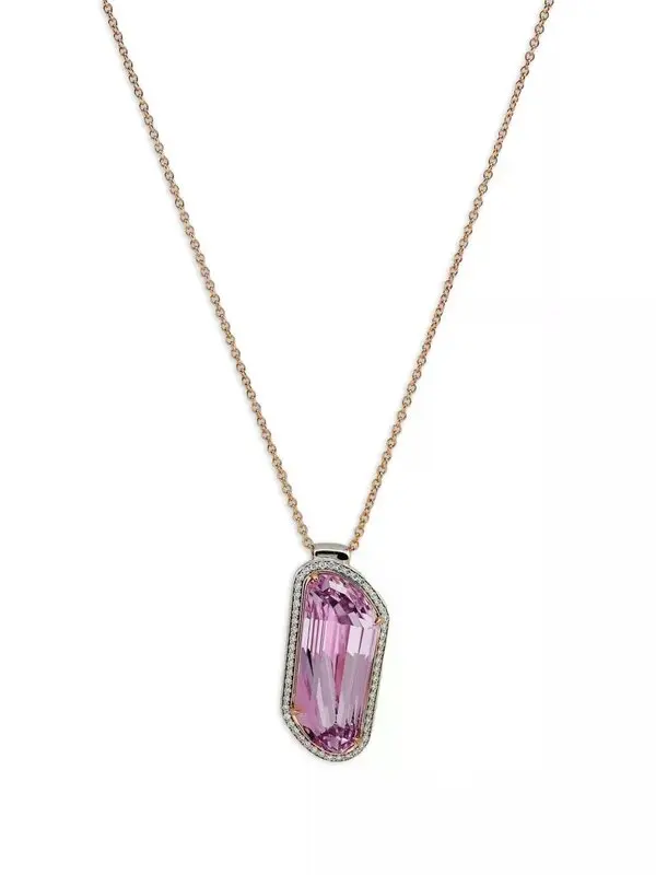 JEWELS AFICIONADO Kunzite And Diamond Pendant Necklace - Pink