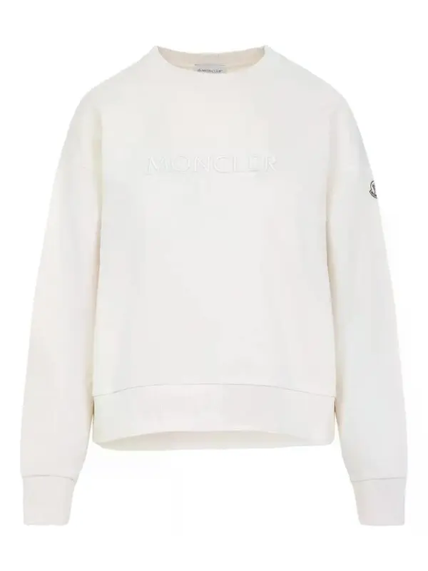 Moncler Logo Embroidered Sweatshirt - Neutrals