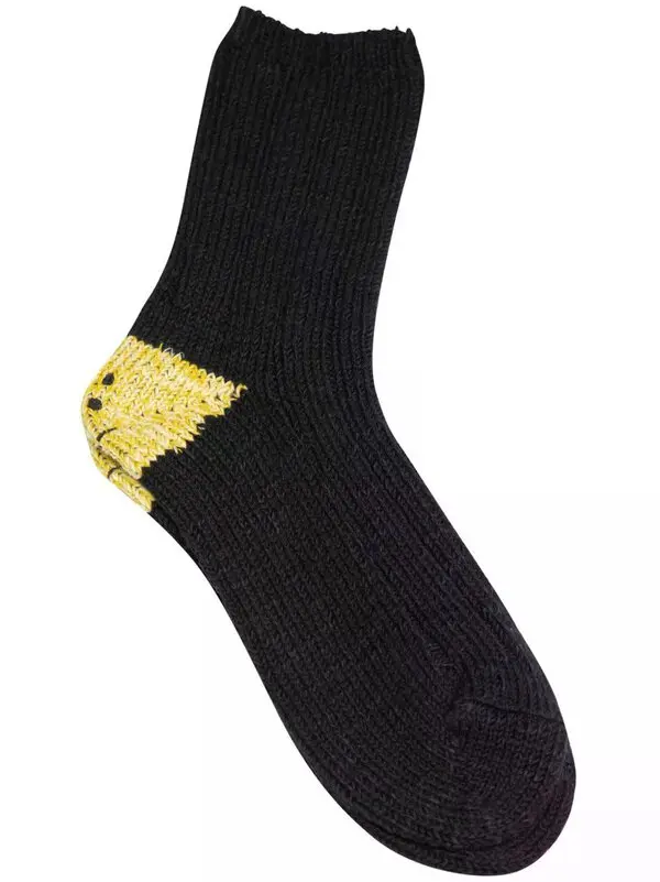 Kapital Intarsia Knit Socks - Black